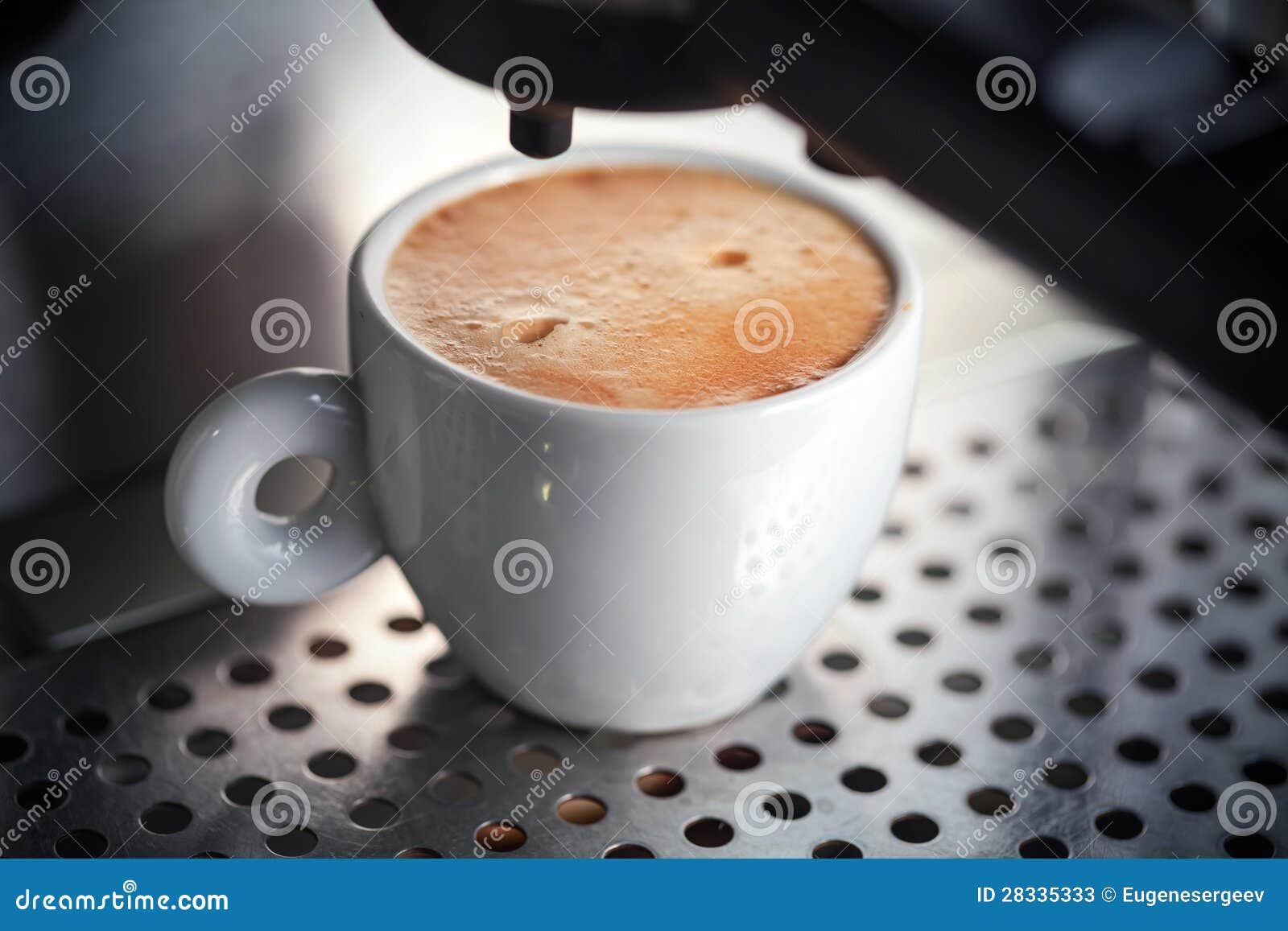 White Ceramic Cup of Fresh Espresso with Foam Stock Image - Image of ...