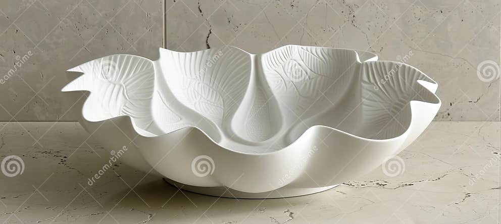 White Ceramic Fruit Bowl with Leave Patterns. Modern, Stylish Fruit ...
