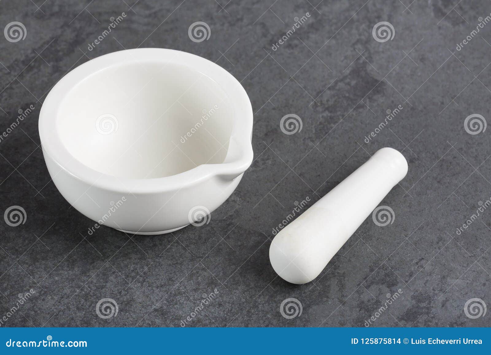 White Ceramic Mortar - Top View. Kitchen Table Stock Photo - Image of ...