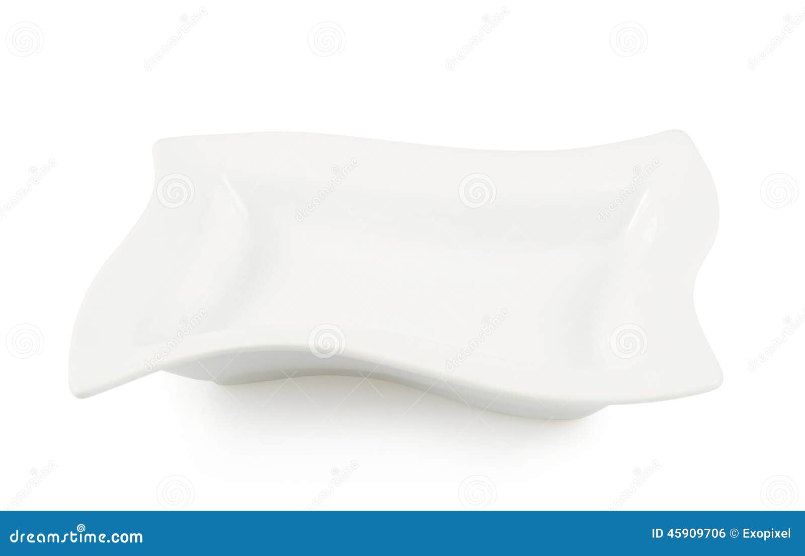 White Ceramic Plate Isolated Stock Photo - Image of copy, path: 45909706