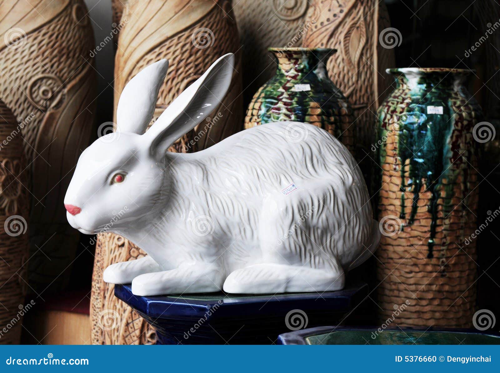 The white ceramic rabbit stock photo. Image of foshan - 5376660