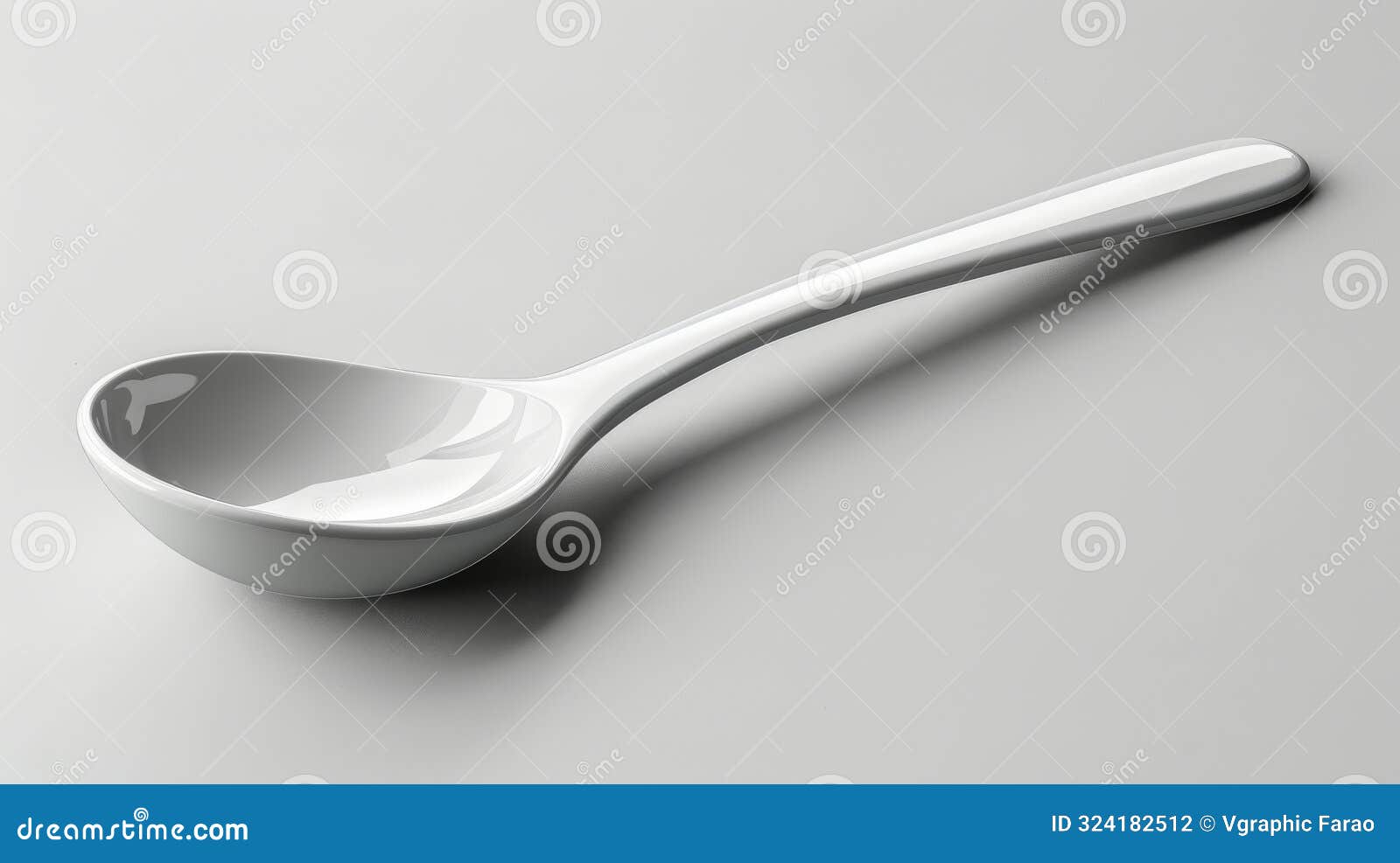 White Ceramic Spoon on a Plain Surface, Minimalist Design. Kitchen and ...