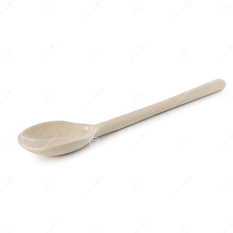 White Ceramic Spoon on a White Background Stock Image - Image of meal ...