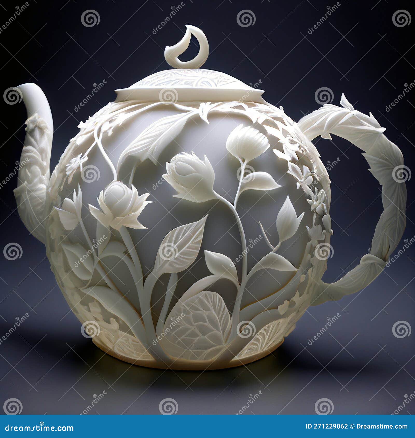 White Ceramic Teapot, Ai Generation Stock Illustration - Illustration ...