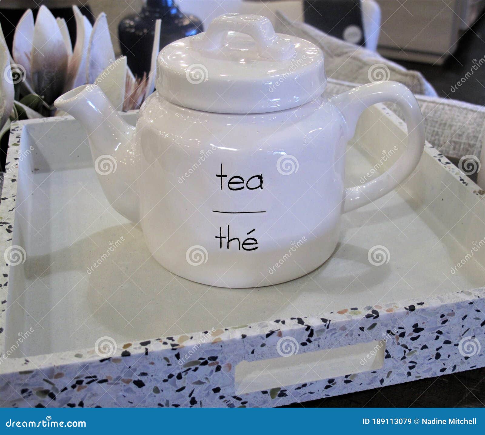 White Ceramic Teapot with Top Stock Image - Image of fresh, healthy ...