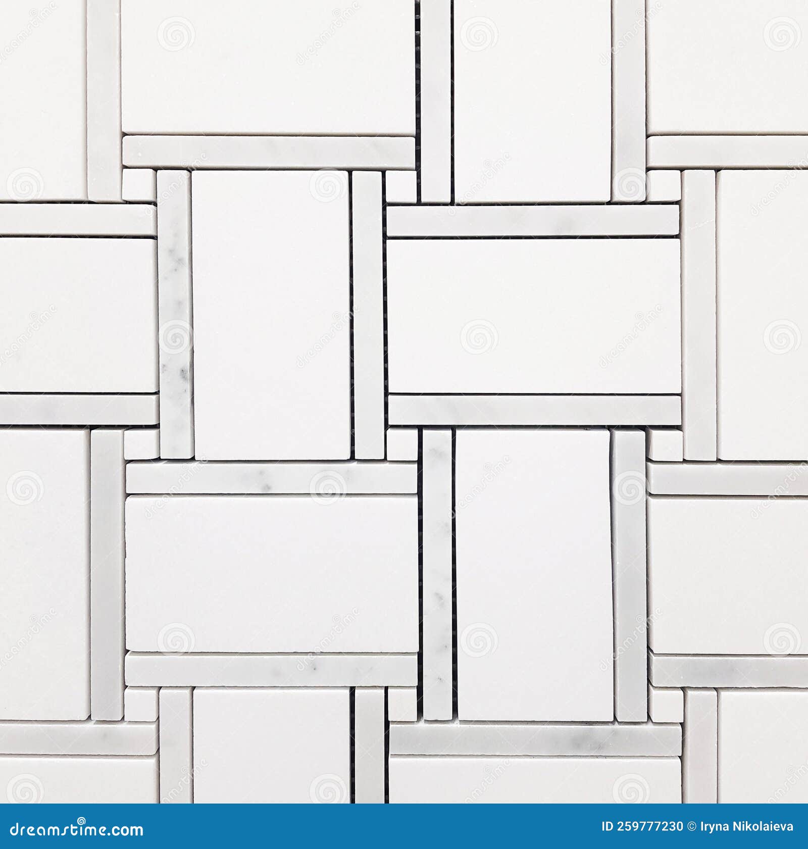White Ceramic Tile with Geometric Pattern for Wall and Floor Decoration ...