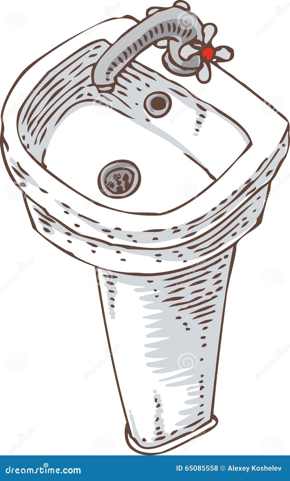 White Ceramic Washing Sink stock vector. Illustration of cold - 65085558