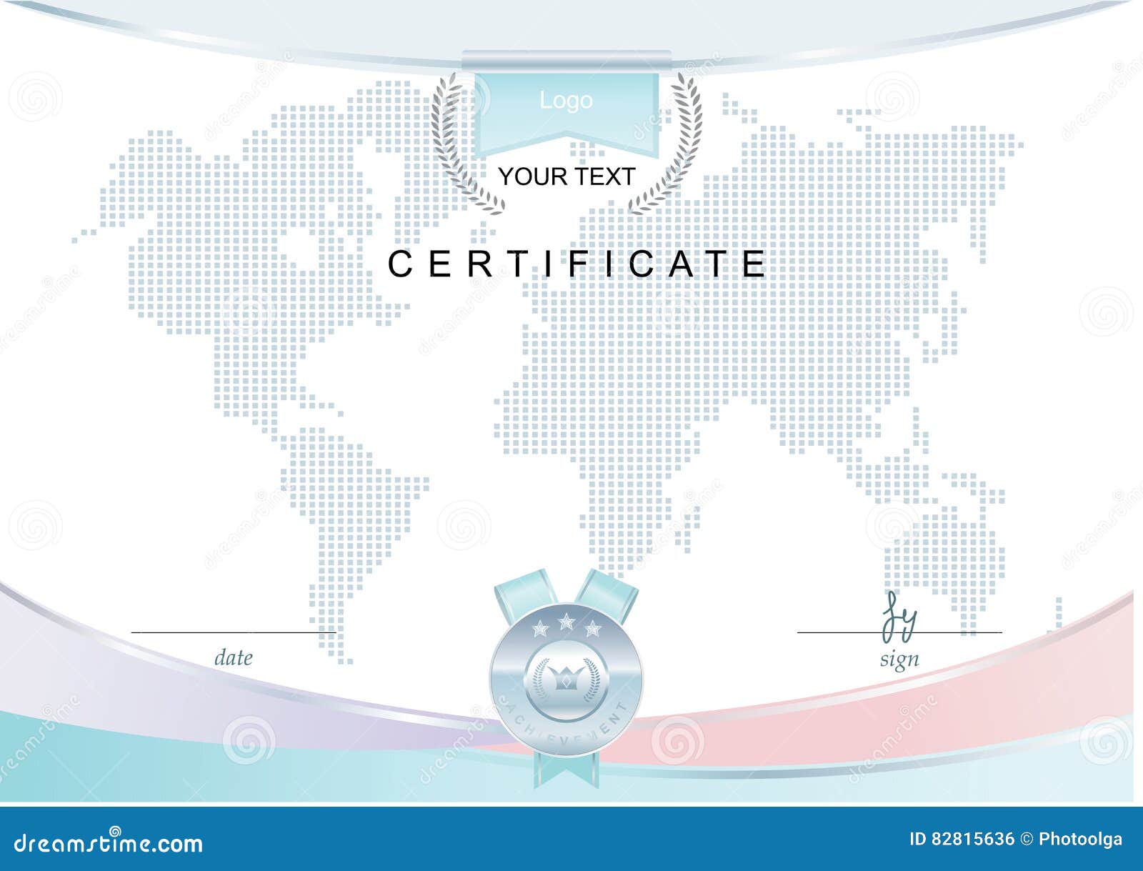White Certificate With Map Vector Illustration | CartoonDealer.com ...