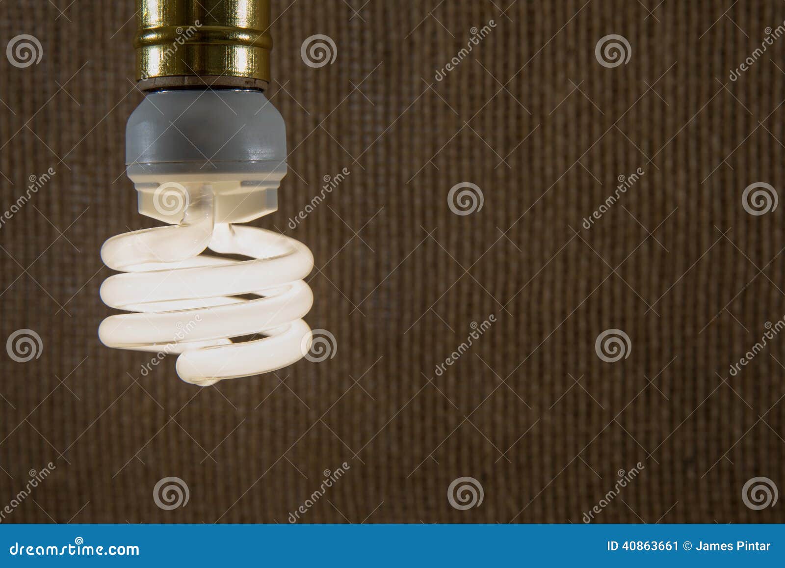 White CFL Light Bulb Close-up Stock Image - Image of lightbulb, burlap ...