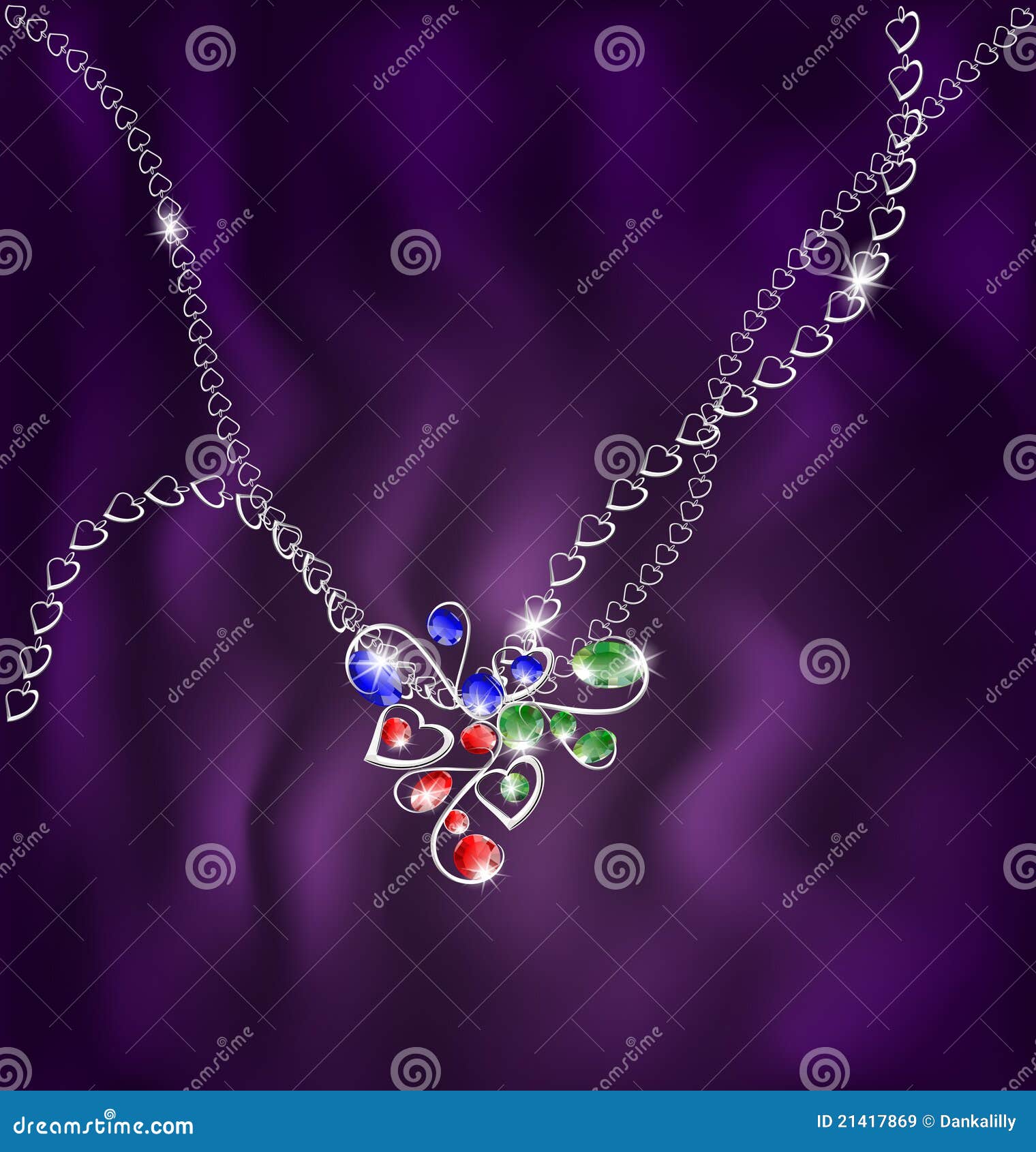 White Chain and Jewelry Pendant Stock Vector - Illustration of ...