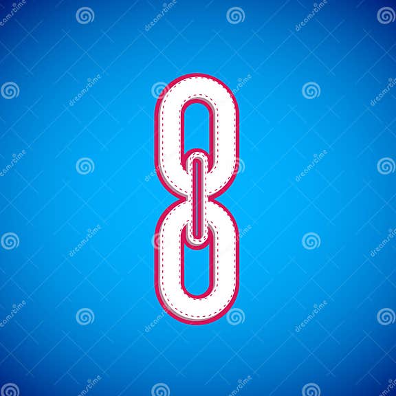 White Chain Link Icon Isolated on Blue Background. Link Single ...