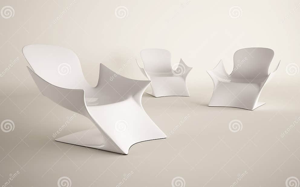 White Chair Design for Decorated Stock Illustration - Illustration of ...