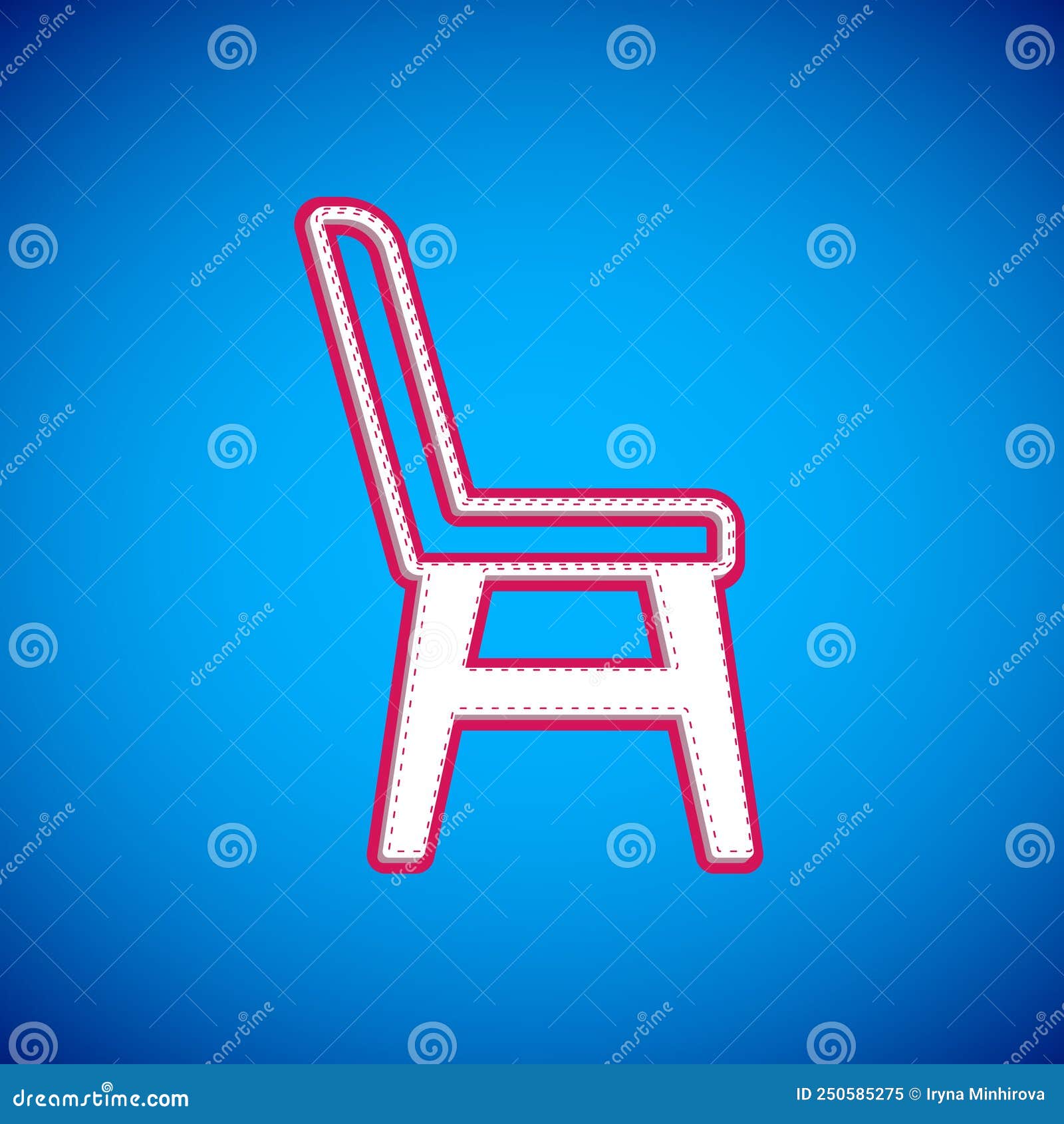 White Chair Icon Isolated on Blue Background. Vector Stock Vector ...