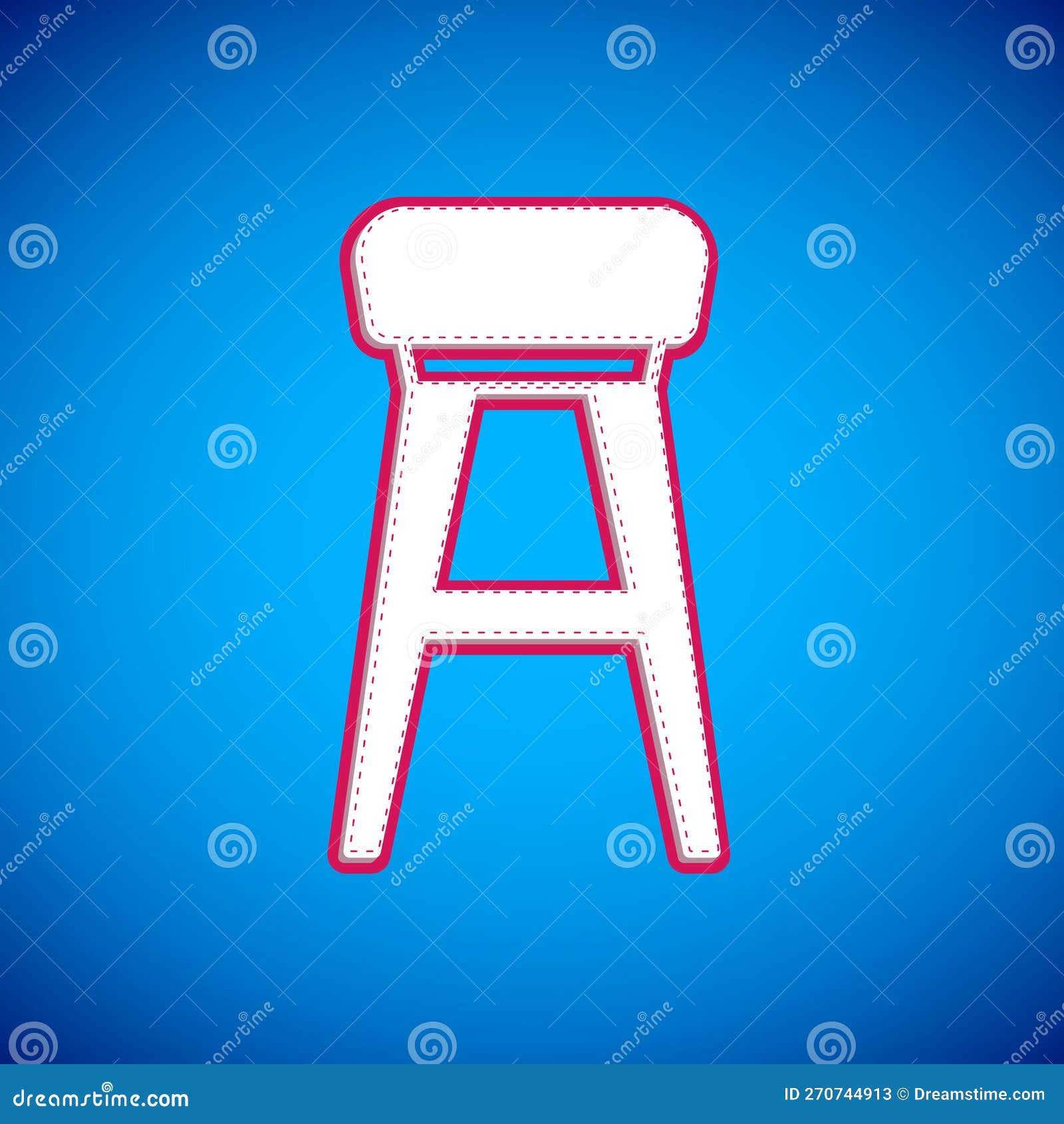 White Chair Icon Isolated on Blue Background. Vector Stock Illustration ...