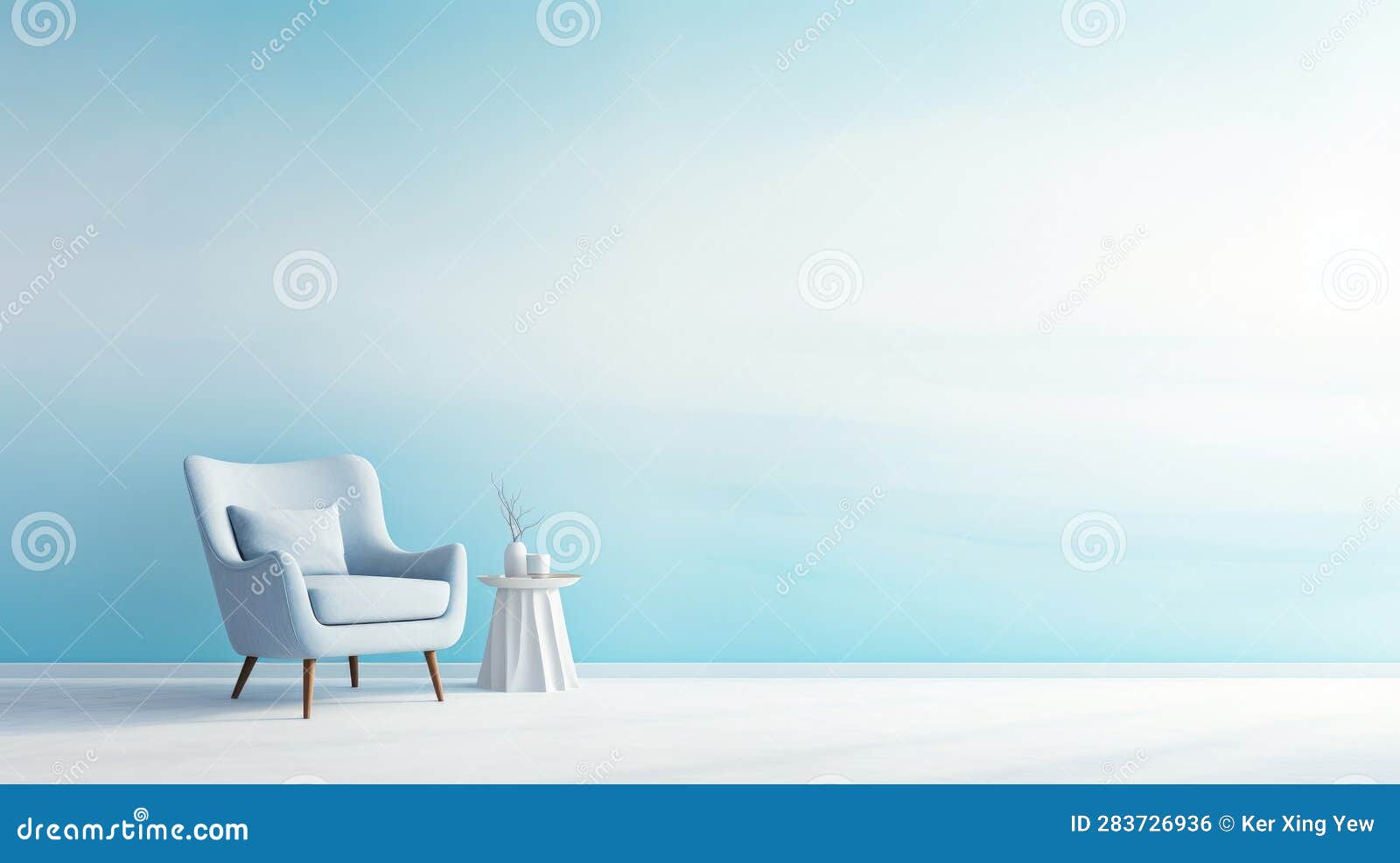 A White Chair Sitting Next To a White Table Stock Illustration ...