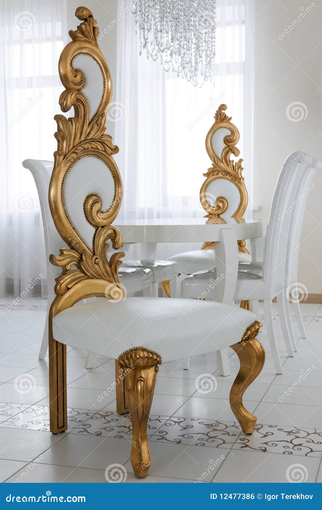 White chairs stock photo. Image of flat, interior, floor - 12477386