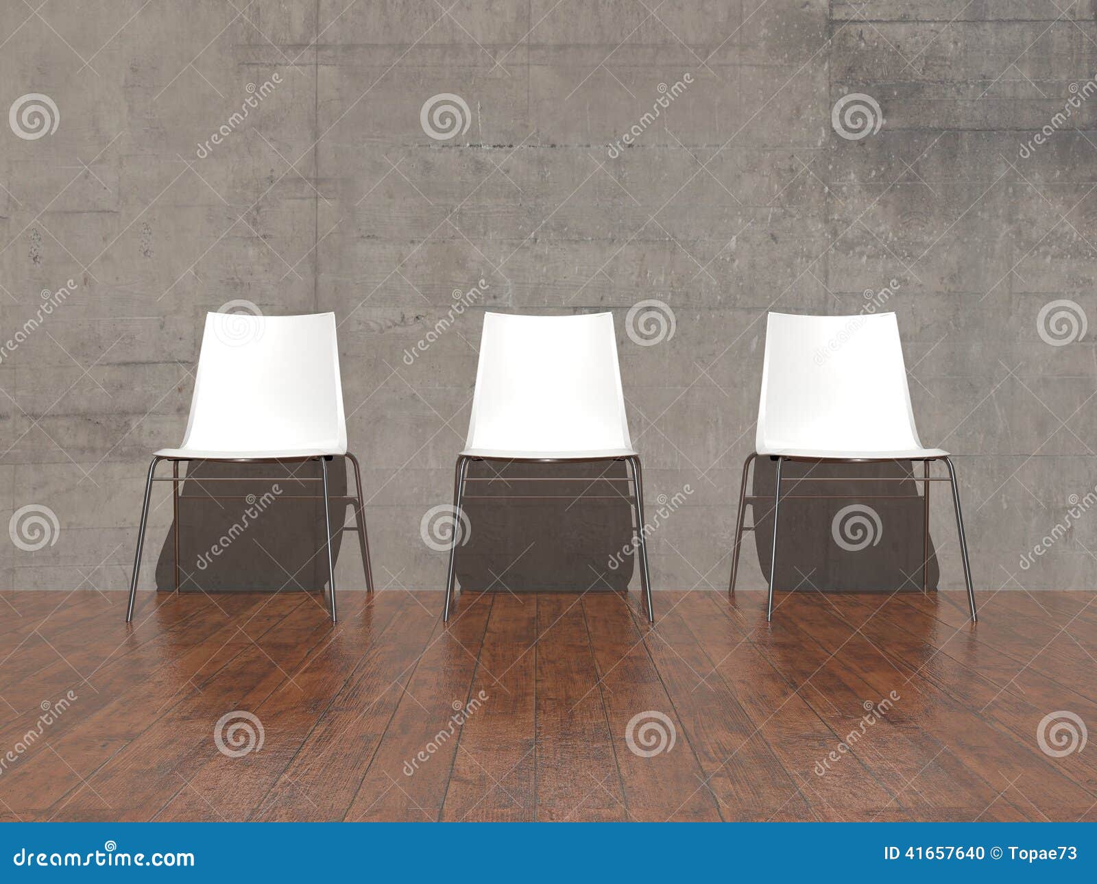 White chairs in empty room stock illustration. Illustration of interior ...