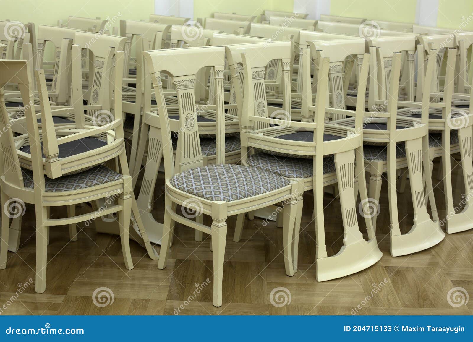 Stack of Assorted Wooden Chairs in Random Disarray, Full Frame ...