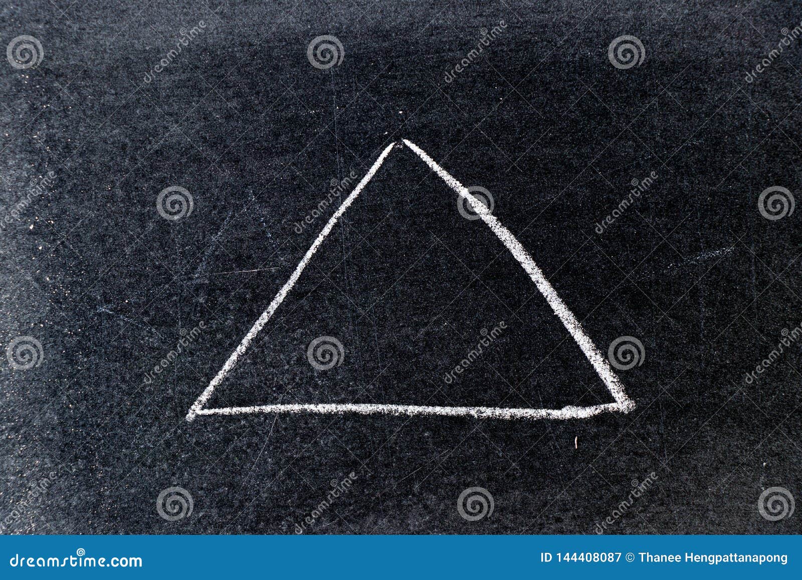 White Chalk Drawing in Triangle Shape on Black Board Stock Illustration ...