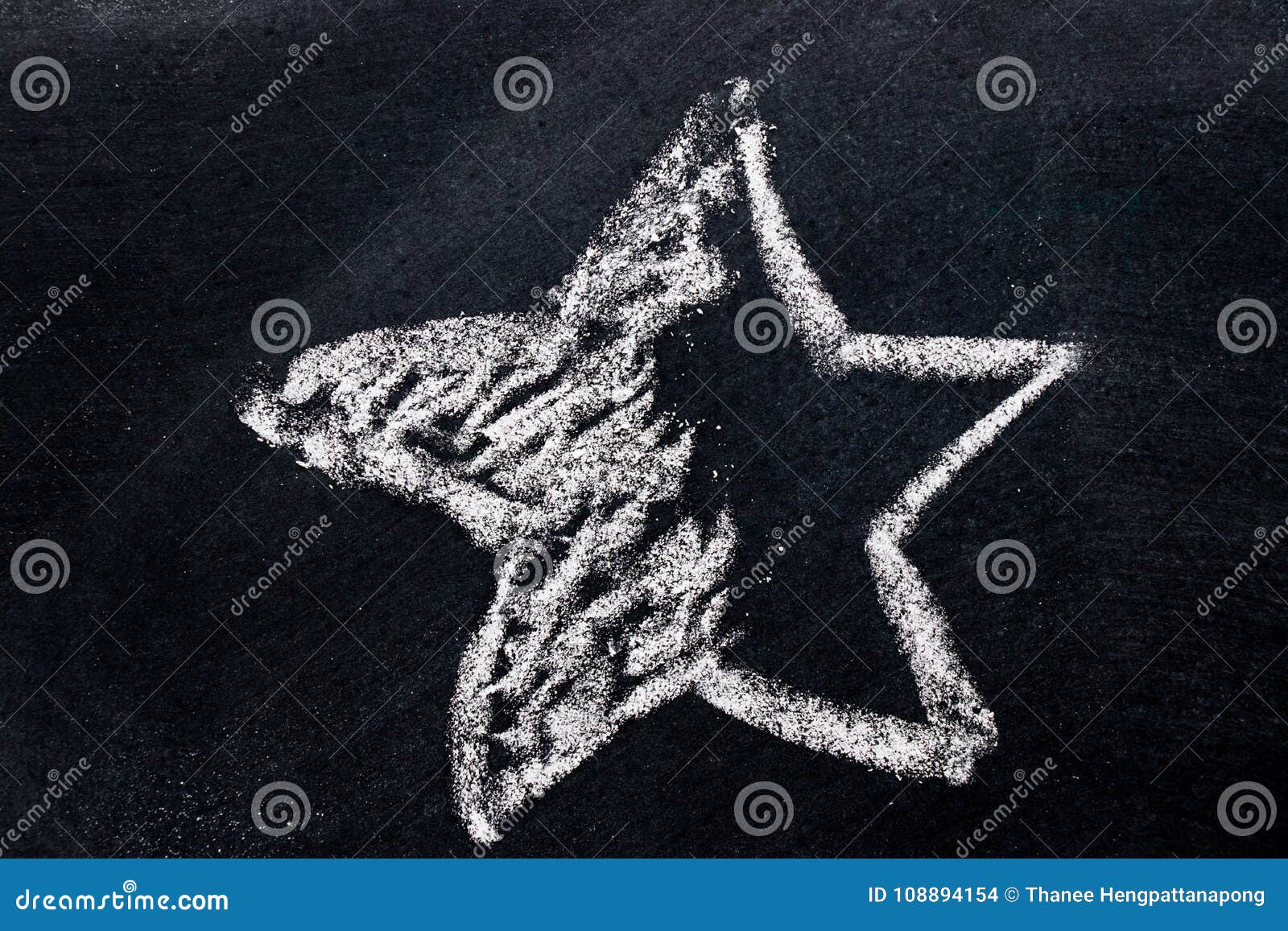 White Chalk Hand Drawing As Star Shape on Black Board Stock Photo ...