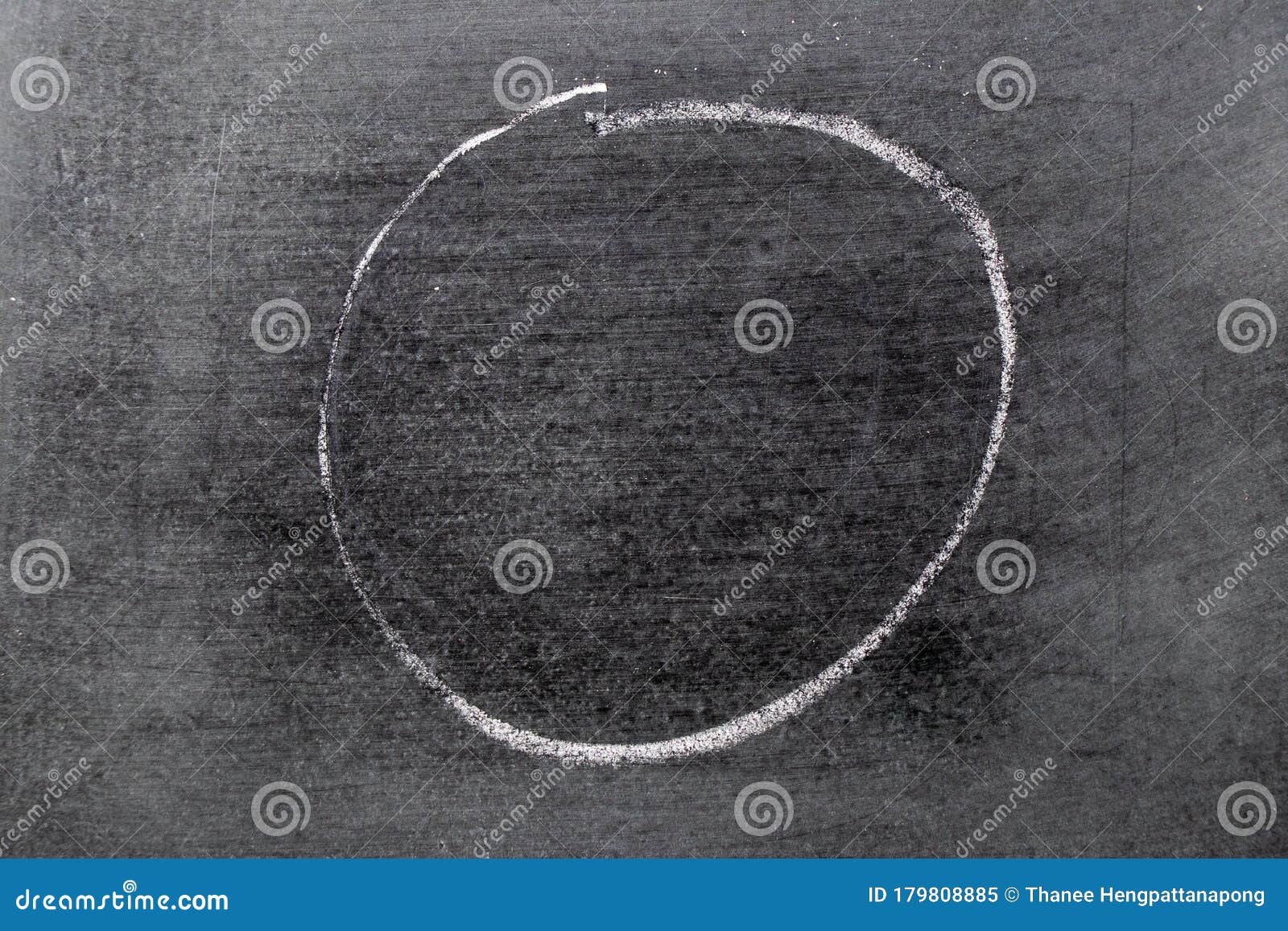 White Chalk Hand Drawing in Circle or Round Shape on Black Board ...