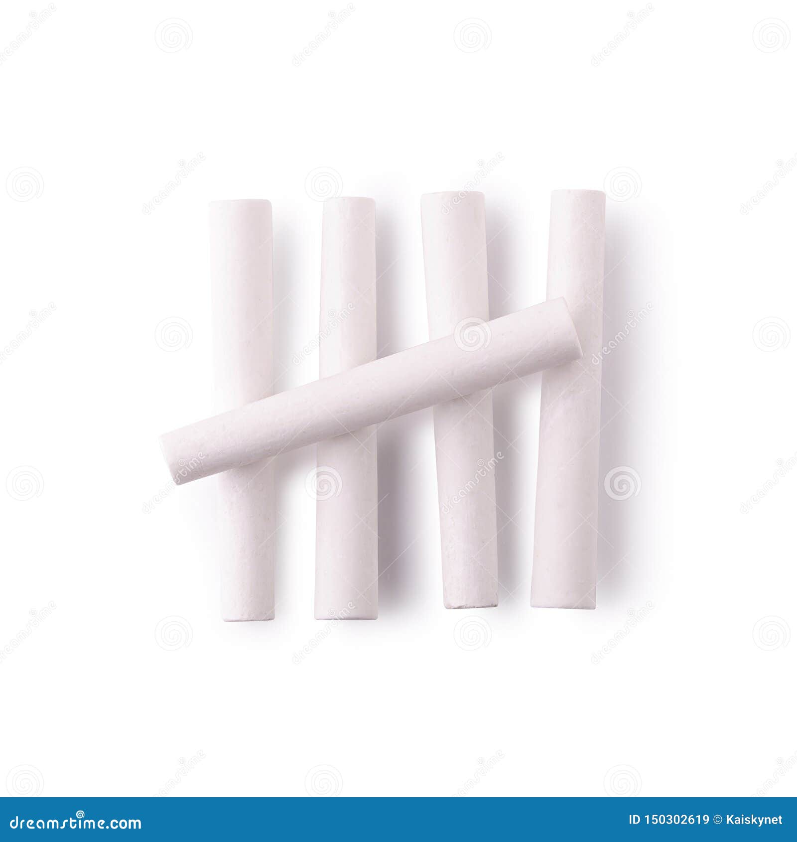 White Chalk Isolated on a White Background Stock Image - Image of ...
