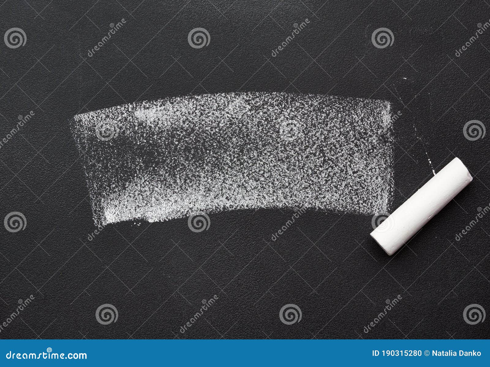 White Chalk Sample on a Black Chalk Board and a Piece of Chalk Stock ...