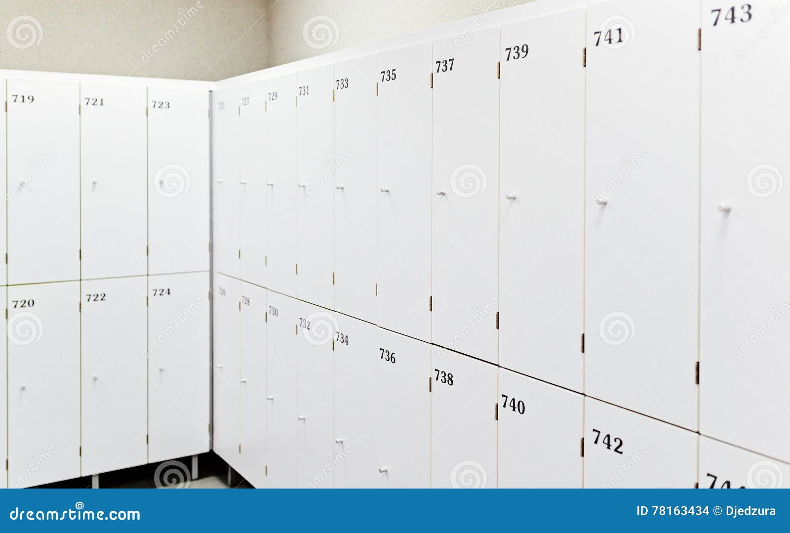 White change room lockers stock photo. Image of modern - 78163434