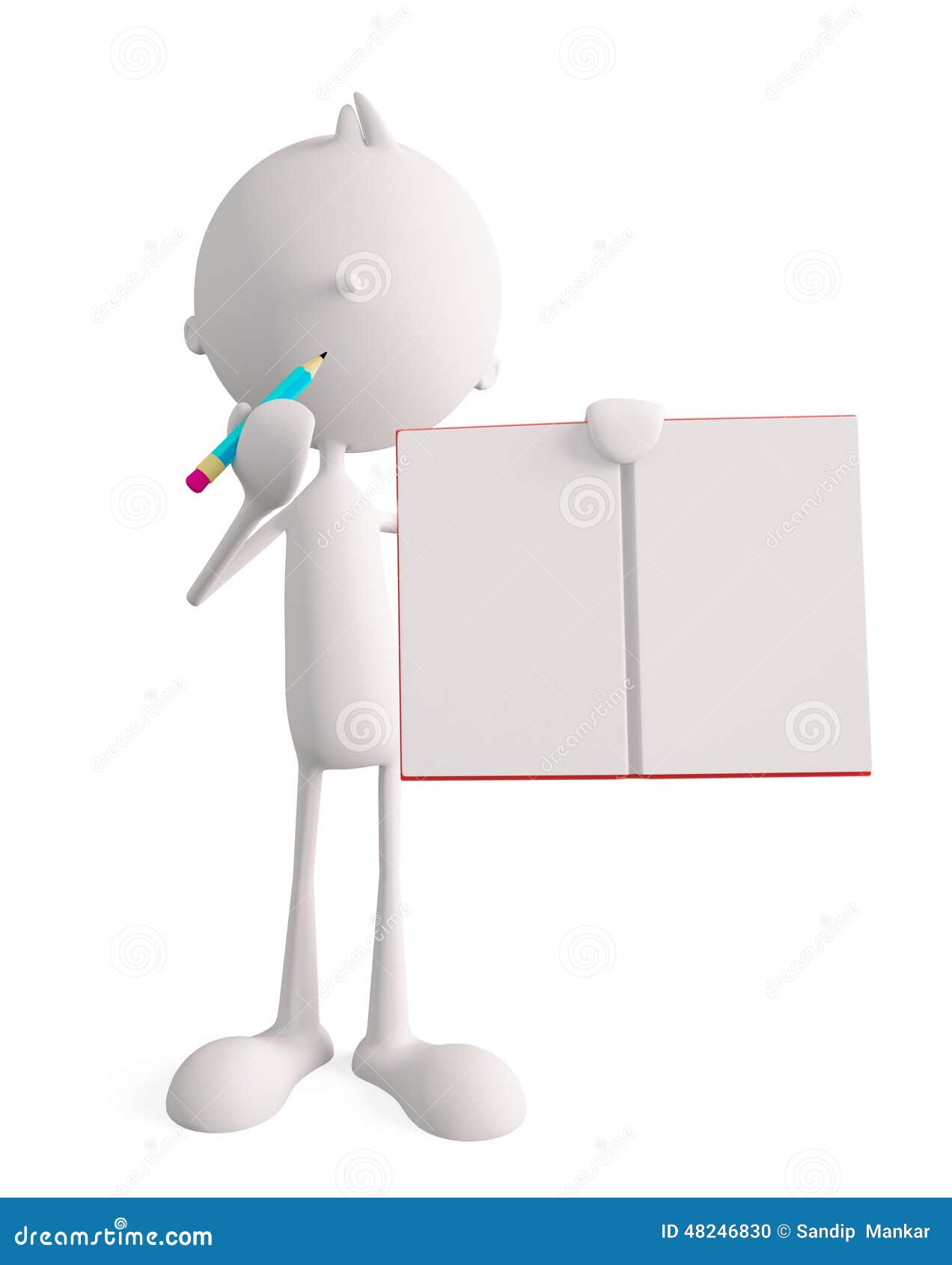 White character with book stock illustration. Illustration of three ...