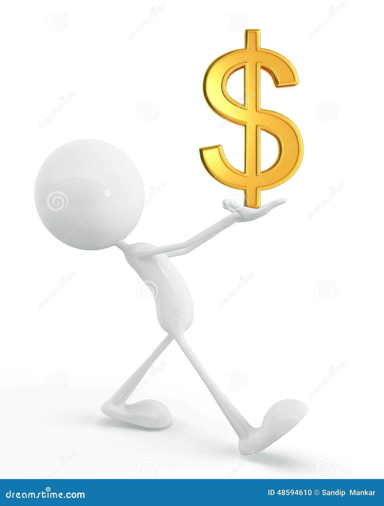 White Character with Dollar Stock Illustration - Illustration of sign ...