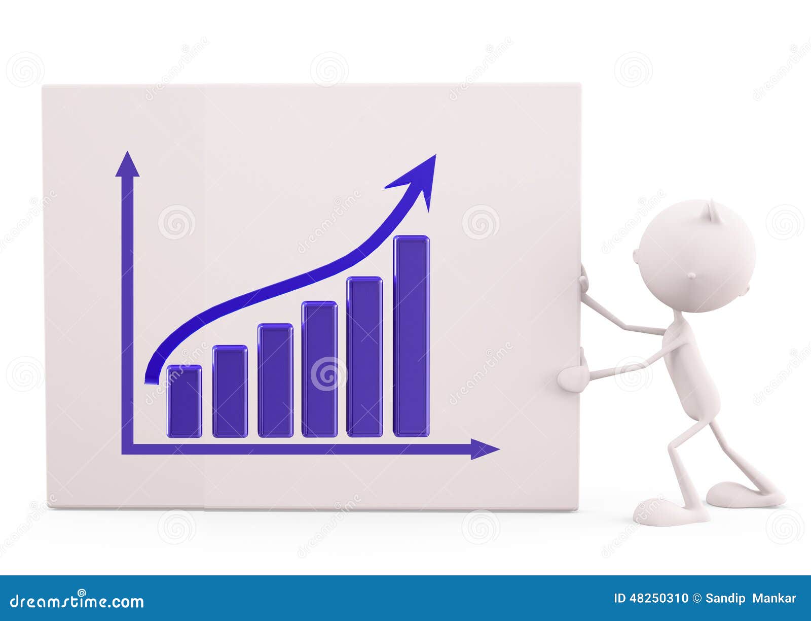 White character with graph stock illustration. Illustration of ...