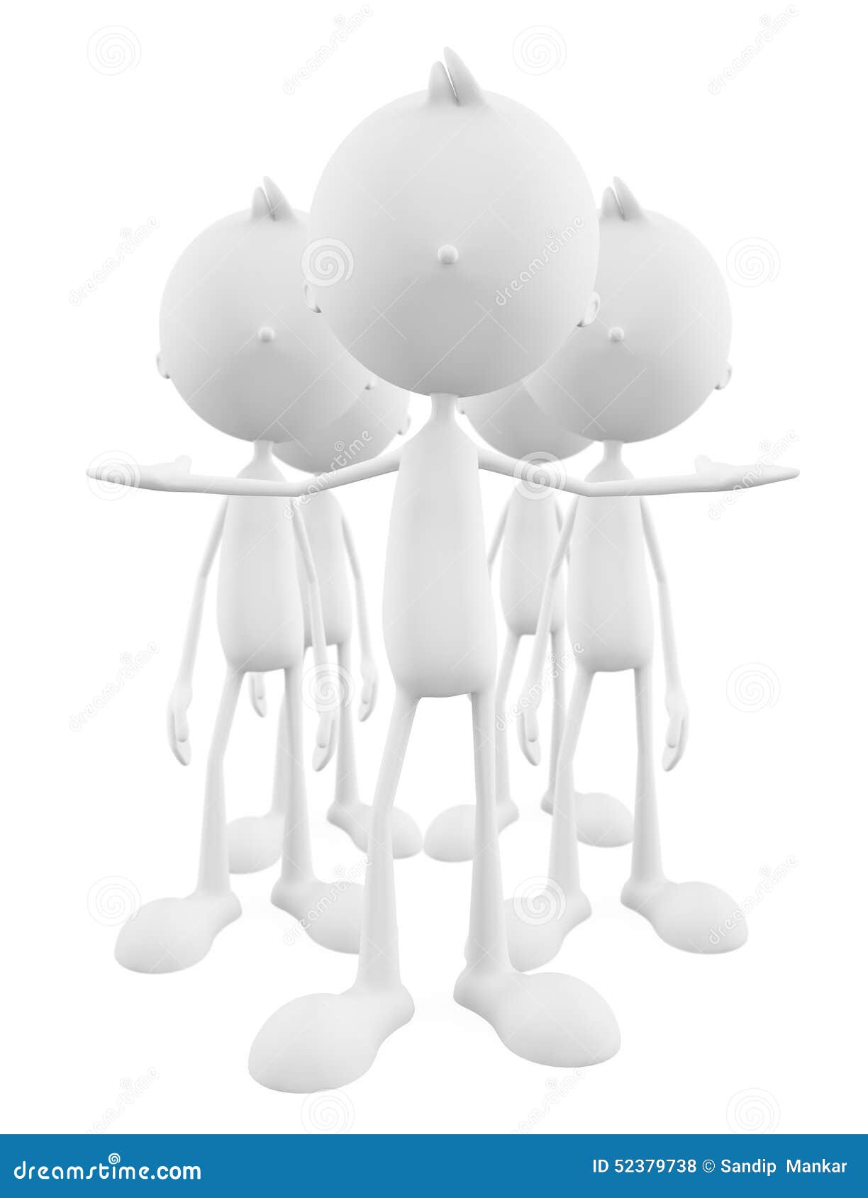 White Character with Group Pose Stock Illustration - Illustration of ...