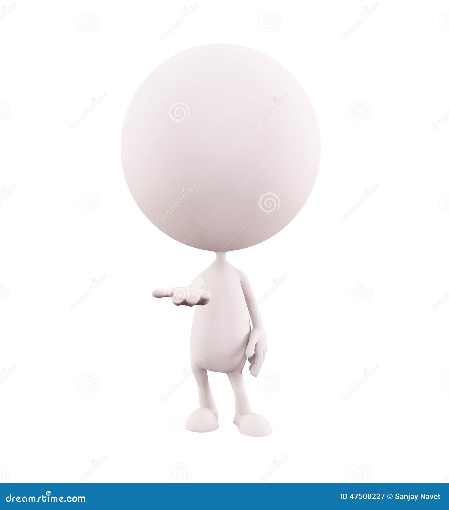 White Character Illustration with Presentation Pose Stock Illustration ...