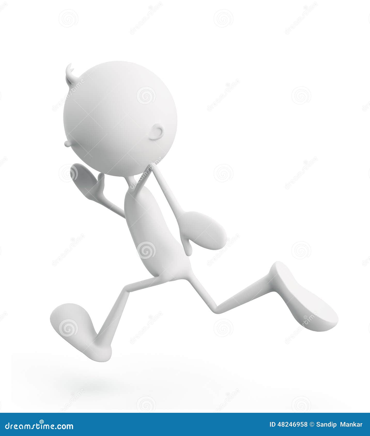 White character with run stock illustration. Illustration of shape ...