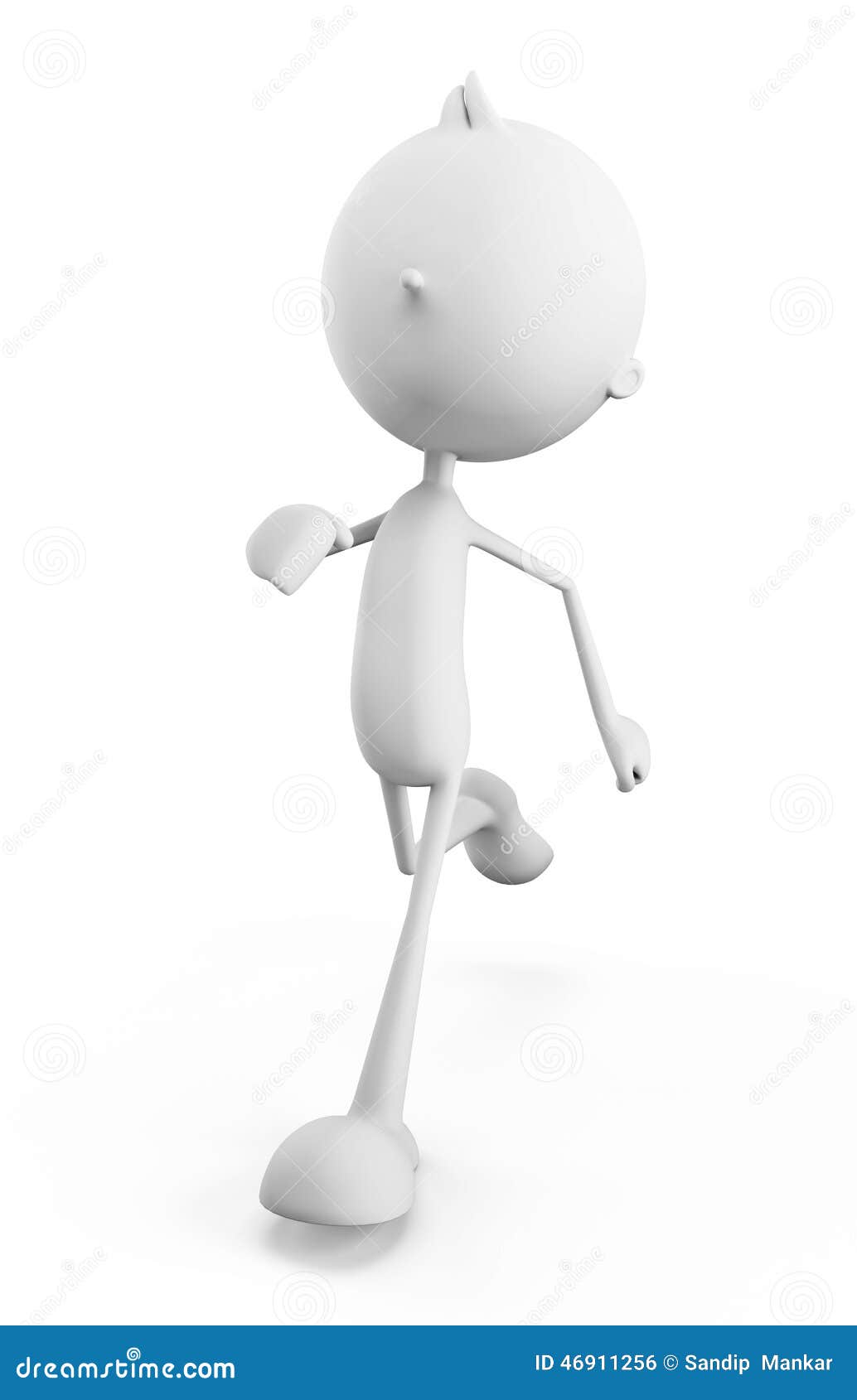 White Character with Running Pose Stock Illustration - Illustration of ...