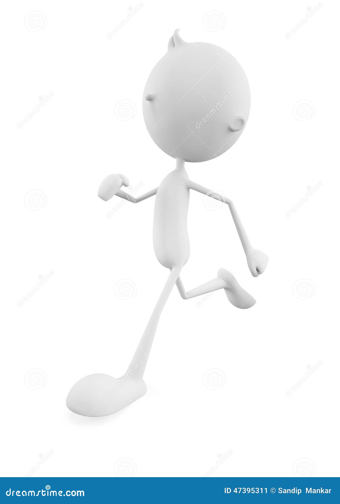 White Character with Running Pose Stock Illustration - Illustration of ...