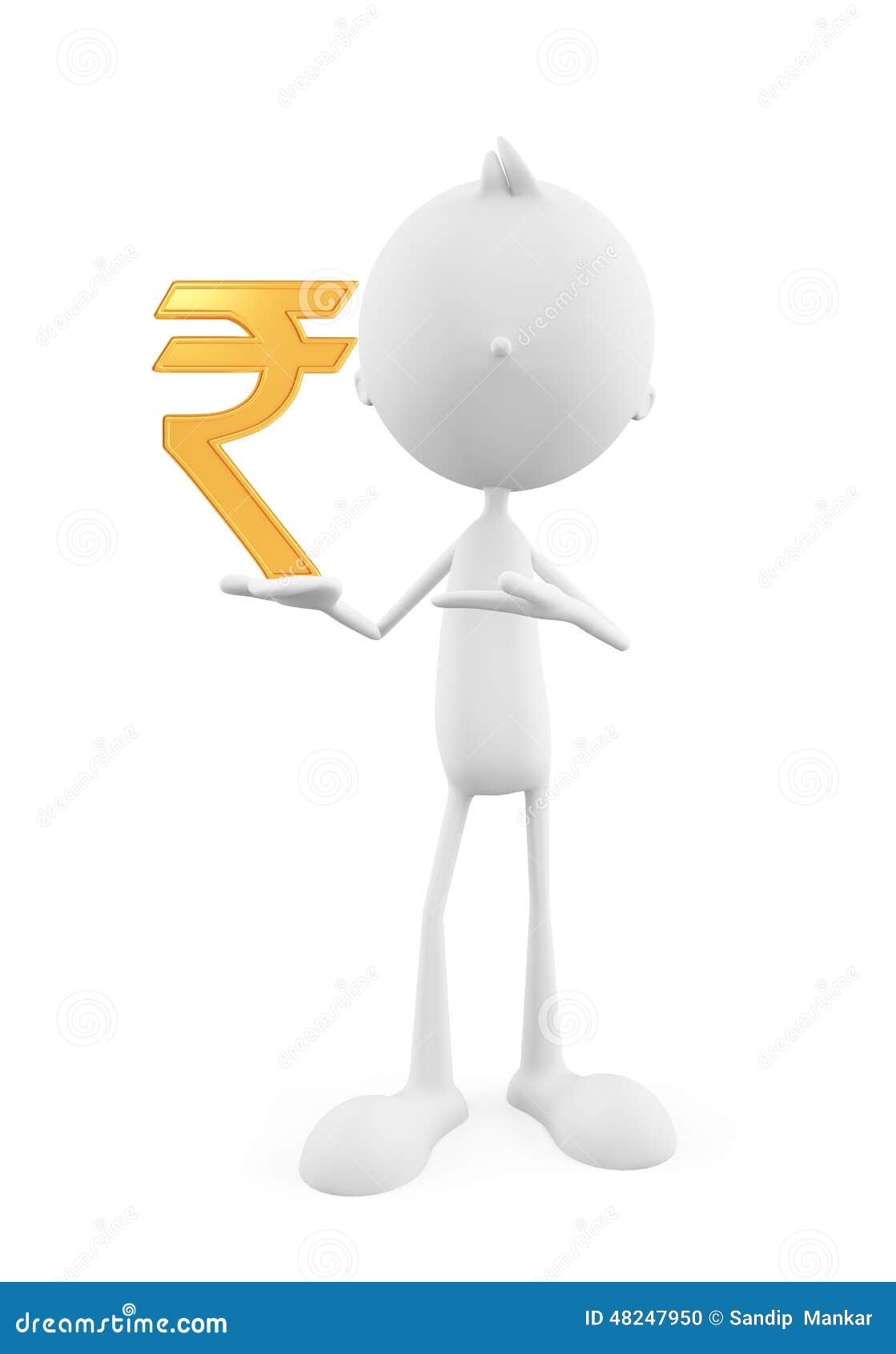 White Character with Rupee Sign Stock Illustration - Illustration of ...