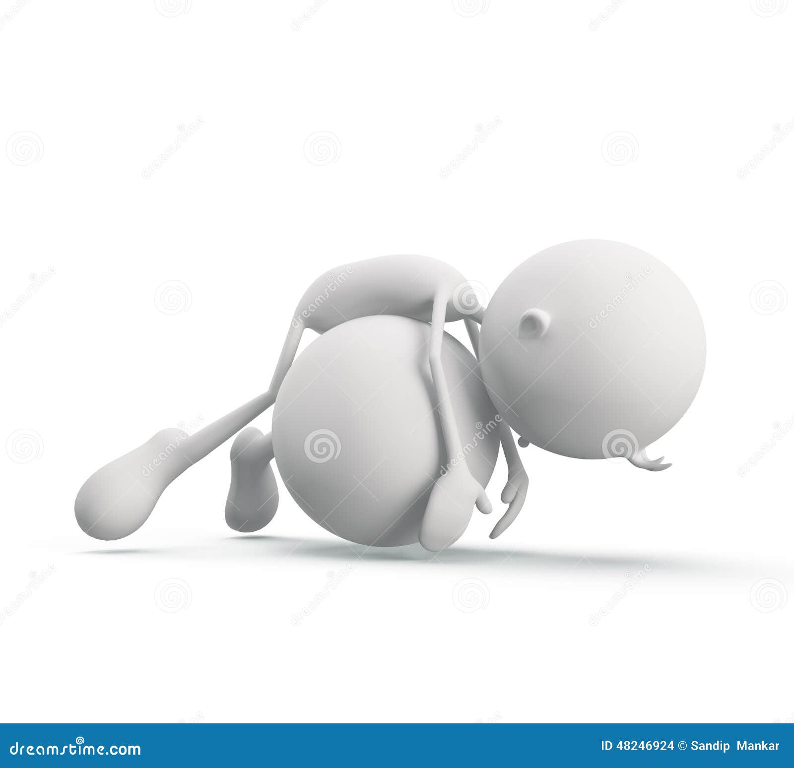 White Character with Sad Pose Stock Illustration - Illustration of ...