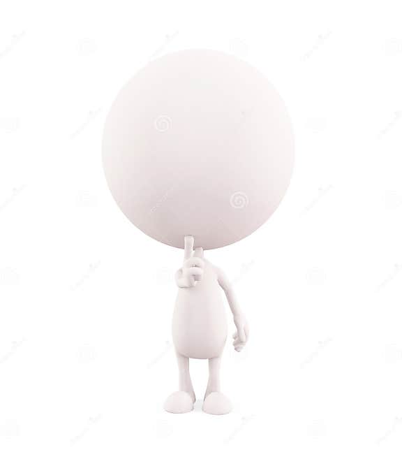 White Character with Silent Pose Stock Illustration - Illustration of ...