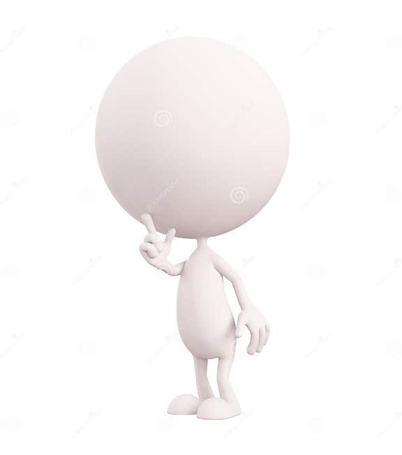 White Character with Silent Pose Stock Illustration - Illustration of ...