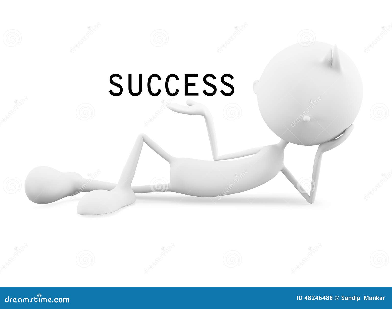 White Character with Success Stock Illustration - Illustration of ...
