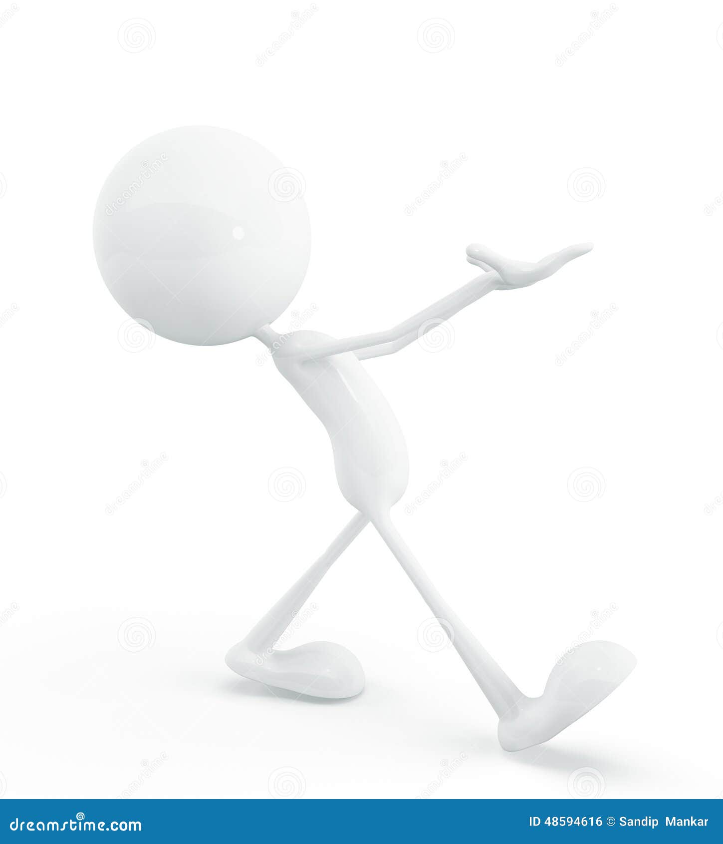 White Character with Walking Pose Stock Illustration - Illustration of ...