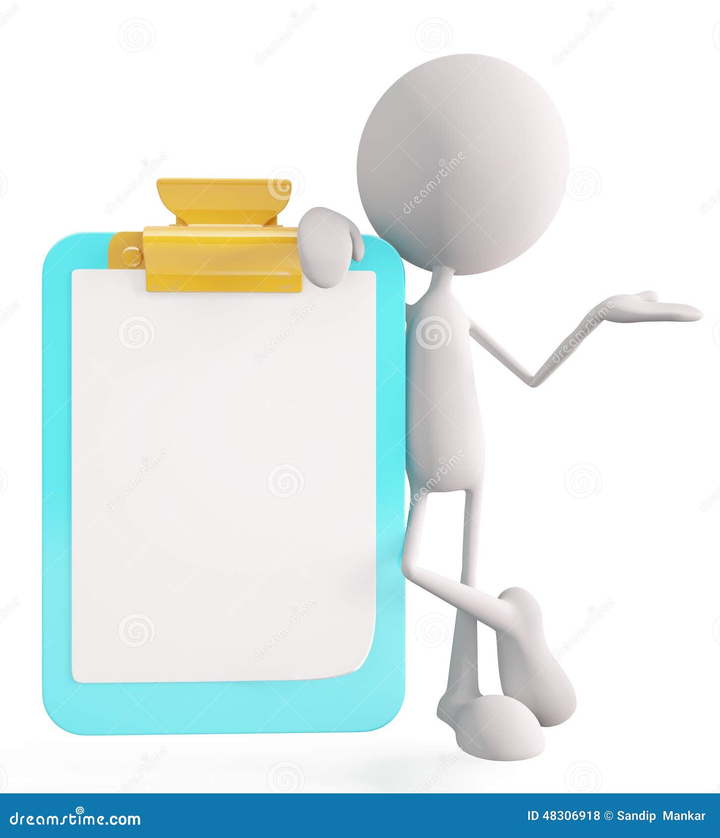 White Character with Writing Pad Stock Illustration - Illustration of ...