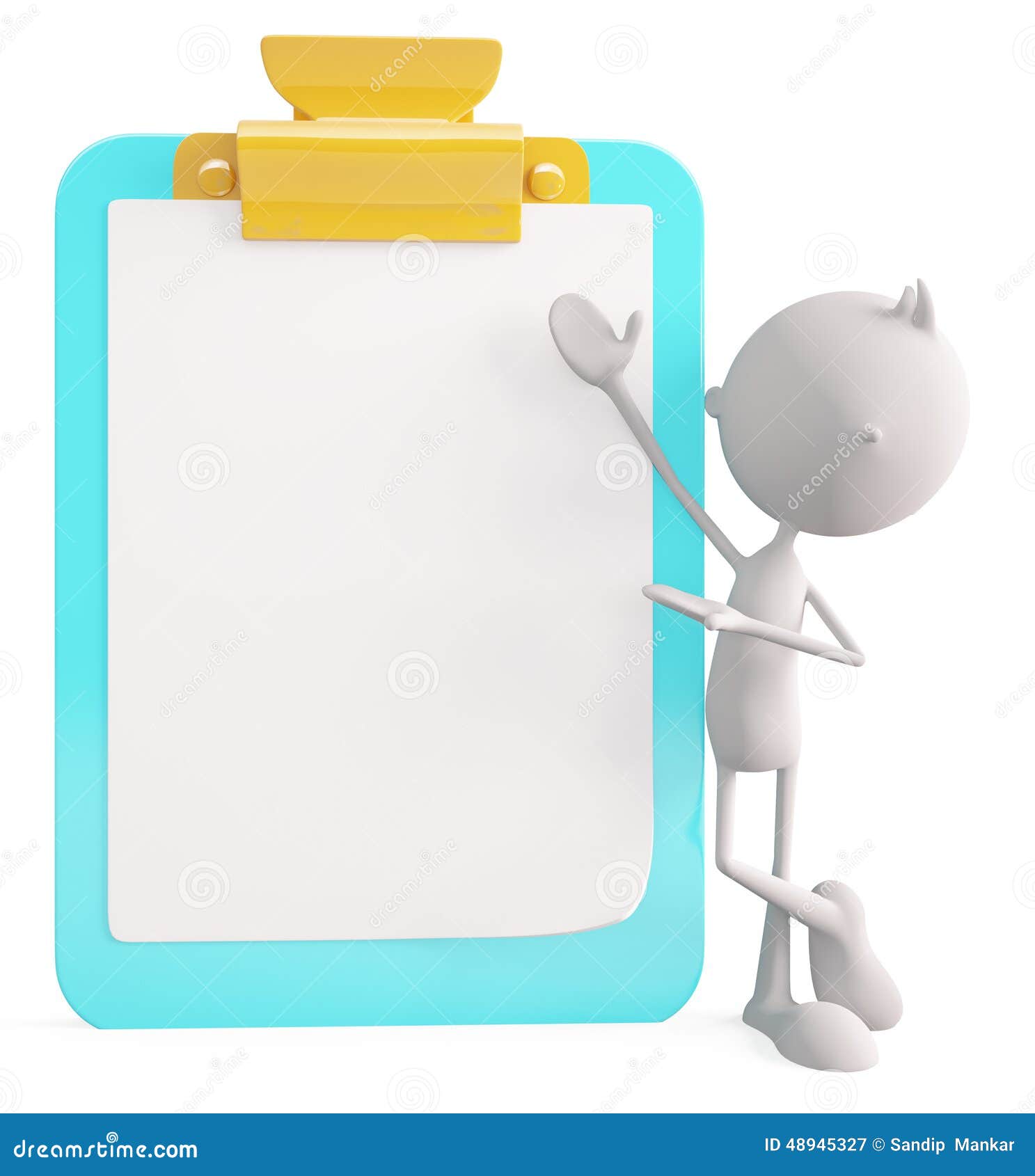 White Character with Writing Pad Stock Illustration - Illustration of ...