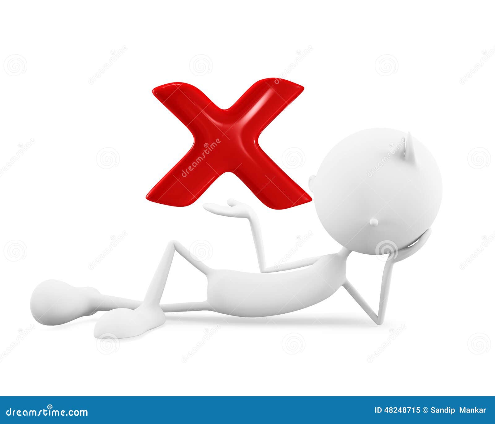 White Character with Wrong Sign Stock Illustration - Illustration of ...