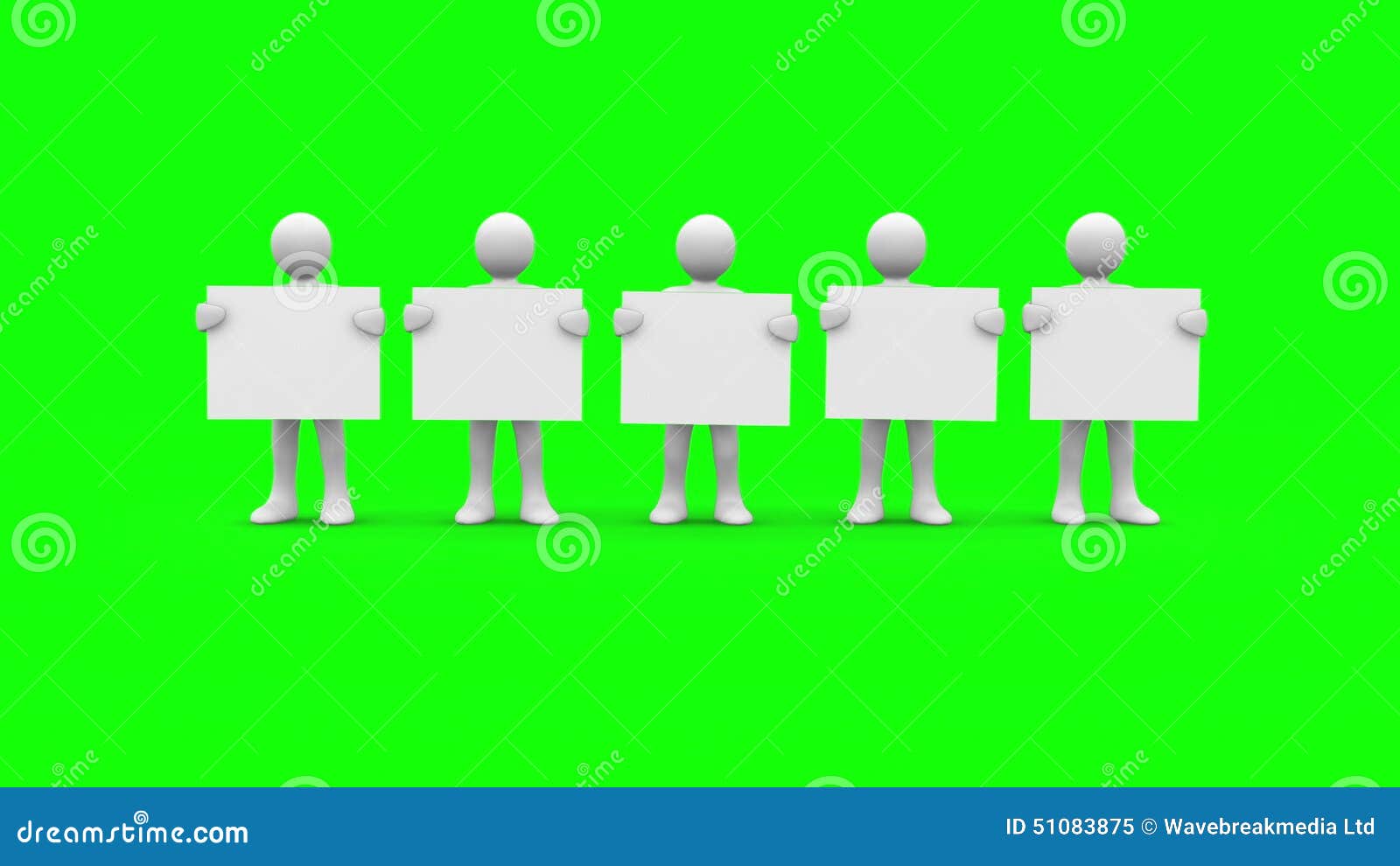White Characters Showing Blank Signs on Green Screen Stock Video ...