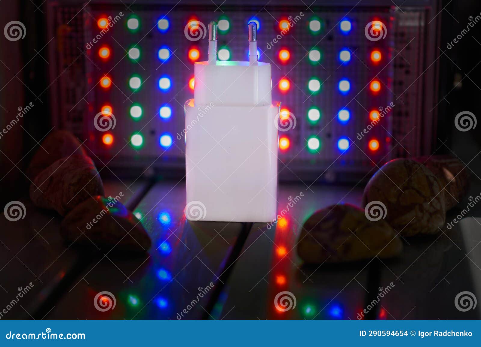 White Charging for Phone,tablet,darkness,led Cell Light Stock Photo ...