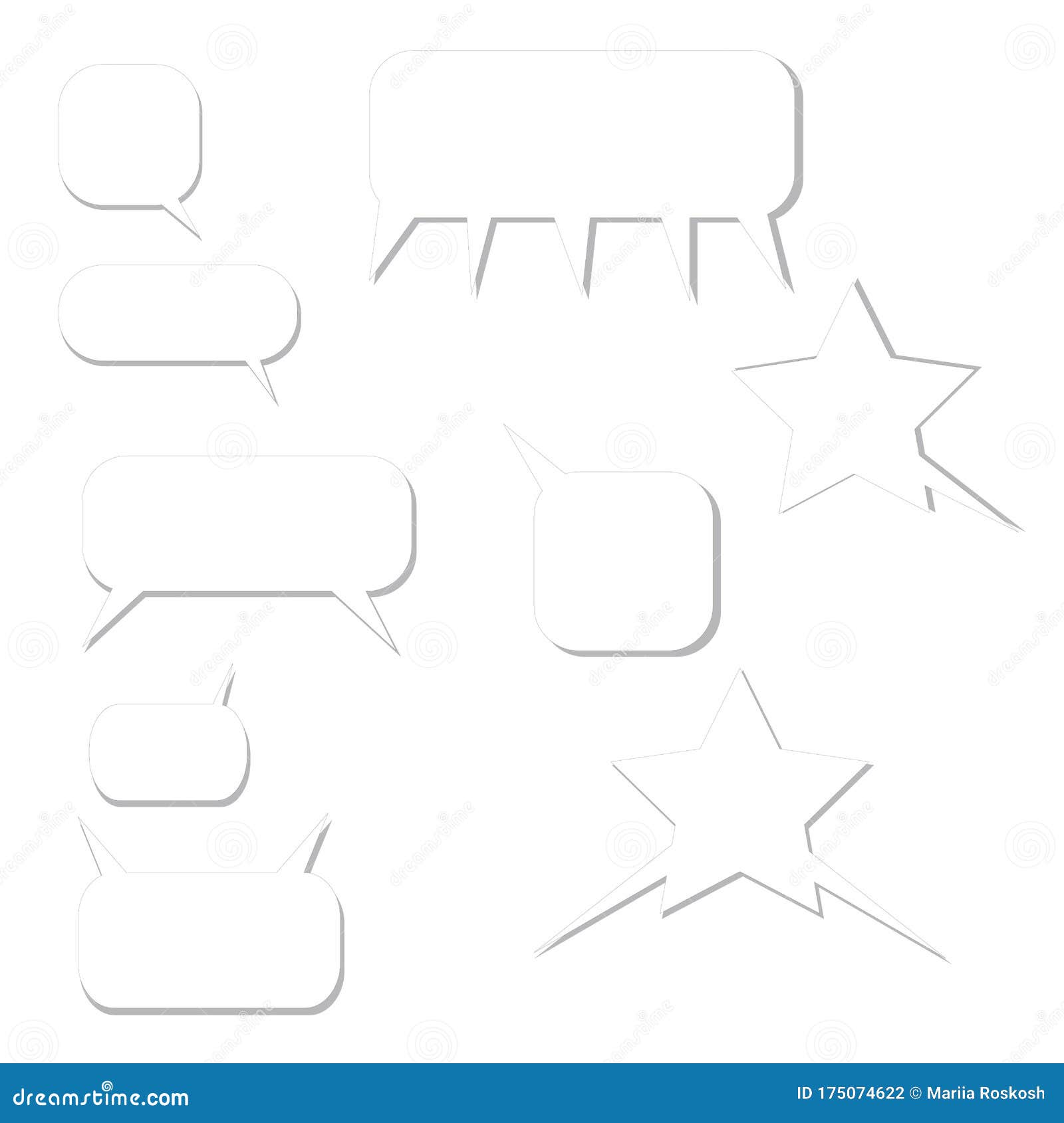 White Chat Boxes for Messages Stock Vector - Illustration of message ...