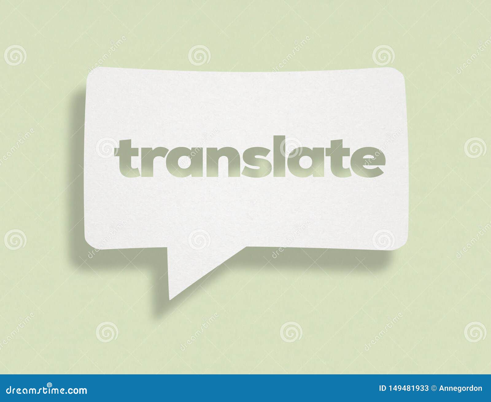 Translate Text on Light Green Cardboard Stock Illustration ...