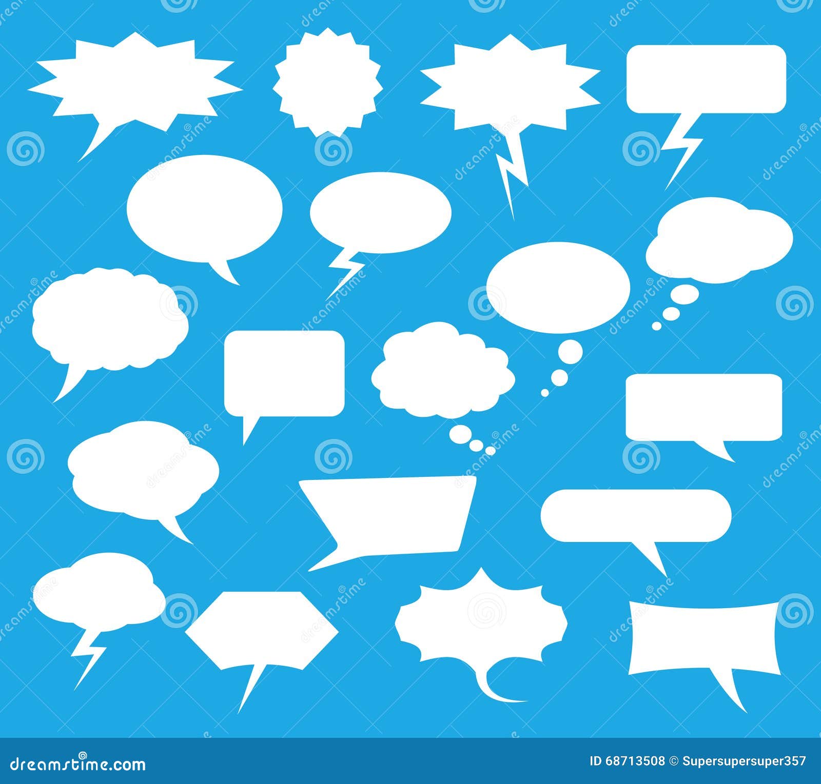 White Chat Bubbles for Online Communication, Vector Set Stock Vector ...